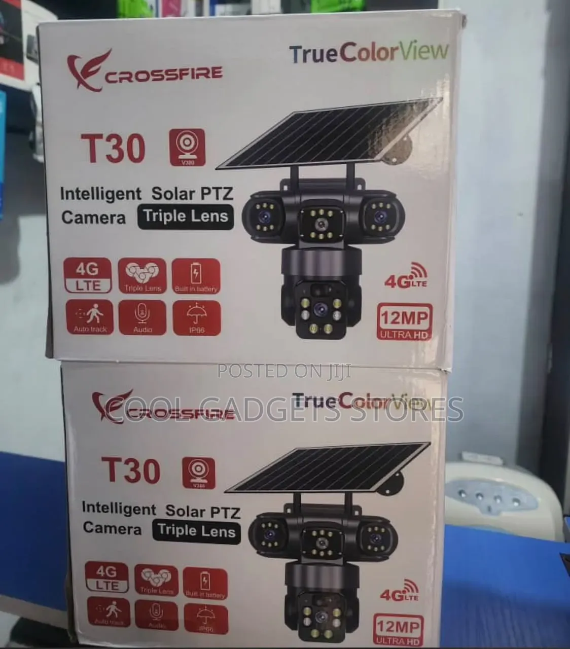 Crossfire T30 Intelligebt Solar PTZ Triple Lens CCTV Camera (V380 ...