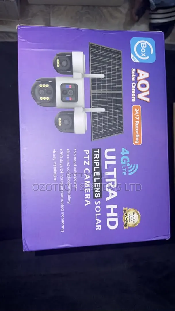 12mp Solar 4g PTZ CCTV Camera – Four Lens, Aov 24/7 Recording ...