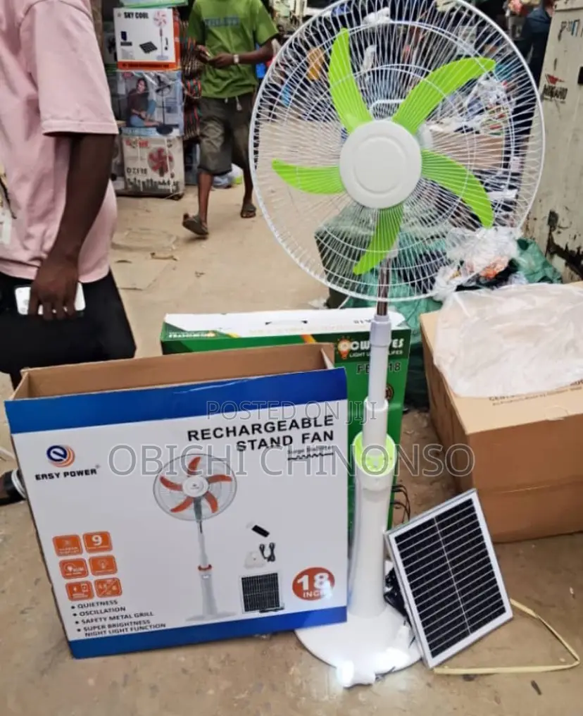 18 Inch Easy Power Solar Rechargeable Stand Fan - Obichi Chinonso Price ...