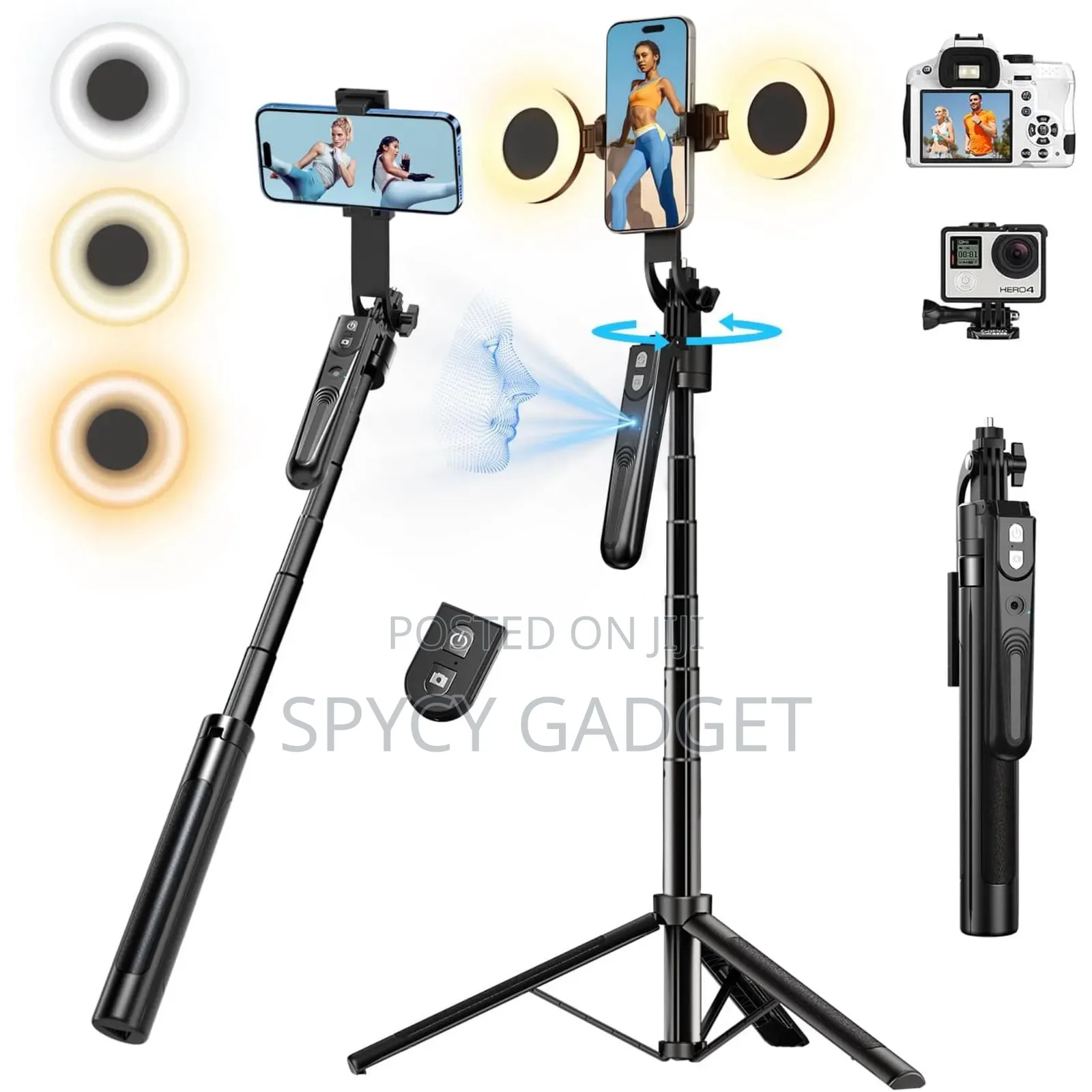 Ai-Powered 360° Rotation Motion Tracking Tripod With Dual Fill Lights ...