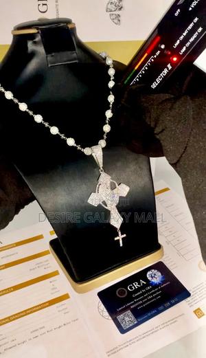 VVS Moissanite Diamond Rosary Pendant With Round Ball Necklace - Desire ...