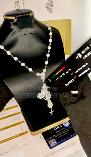 VVS Moissanite Diamond Rosary Pendant With Round Ball Necklace - Desire ...