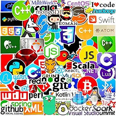 Laptop Stickers Pack For Technology Developer 72pcs Programming in ...