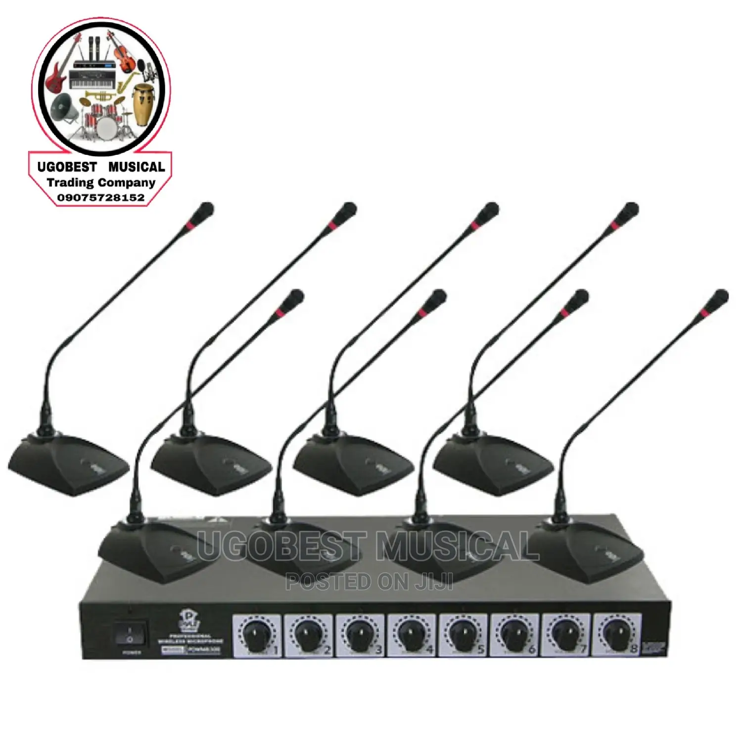 (8 in 1) Wireless Conference MICROPHONE Shure SH 8000 in Mushin - Audio ...