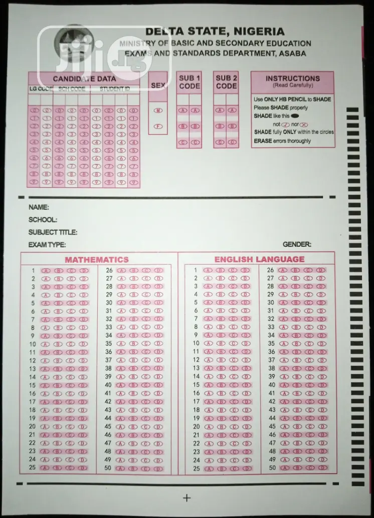 Optical Mark Reader (Omr) Scanners and Answer Sheets in Agege ...