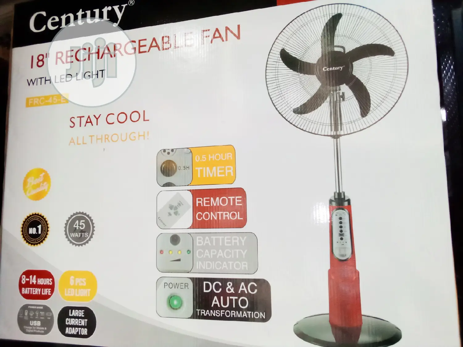 Century 18" Rechargeable Stand Fan don siyarwa - Unique kitchen ...
