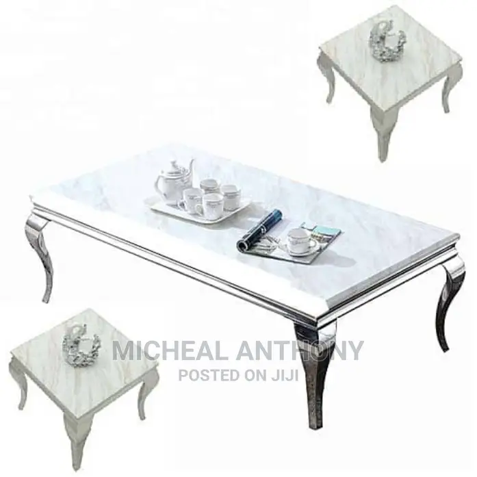 Complete Set of Mable Table With Two Side Stools in Benin City ...