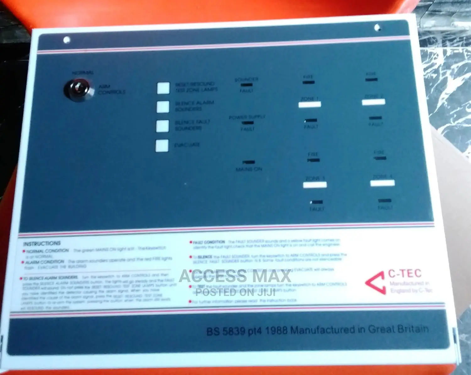 C Tec ) 4 Zone Fire Alarm Panel Metal. ( Conventional) in Lagos Island ...