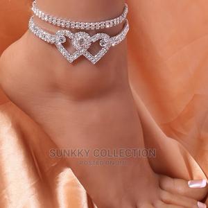 Double Heart Sexy Full Diamond Glitters Anklet Leg Chain in Ikeja Jewellery Sunkky Collection Victoria Jiji.ng